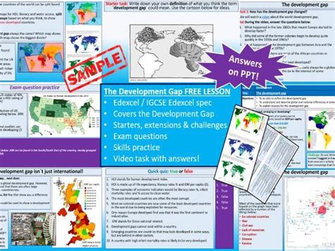 gcse geography development gap edexcel igcse free lesson