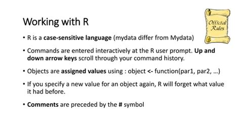 Introduction To Statistical Software R Pptx