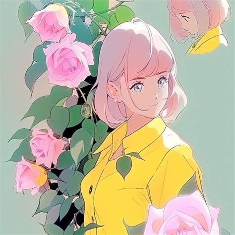 Premium Ai Image Anime Girl With Pink Hair And Yellow Shirt Standing