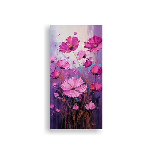 Cuadro Luminoso Flores Moradas Y Magenta En Tela Decocuadros