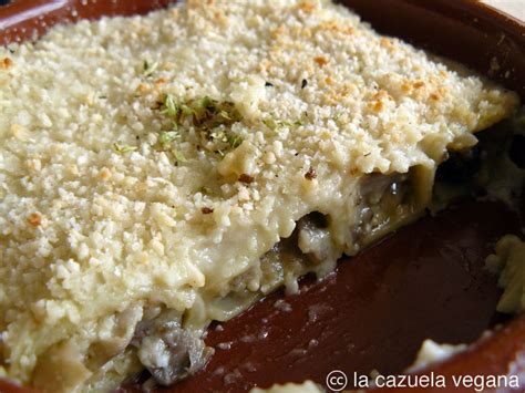 Canelones Veganos De Setas Y Almendra La Cazuela Vegana