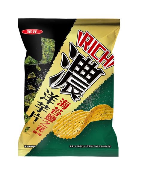 【華元】濃洋芋片海苔鹽之花口味765g 全聯全電商