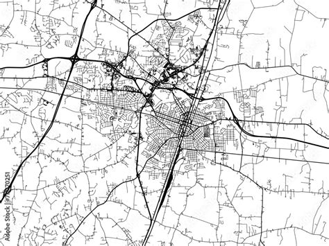 Vector Road Map Of The City Of Rocky Mount North Carolina In The United