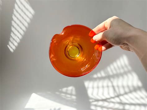 Viking Glass Epic Art Deco Persimmon Lipped Bon Bon Lipped Dish Etsy