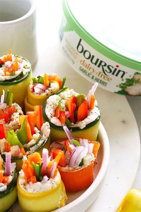 Rainbow Roll Ups With Boursin Dairy Free In 2022 Recipes Food