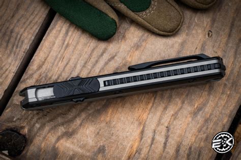 Microtech Glykon Otf Automatic Knife Natural Clear Aluminum Titanium 3