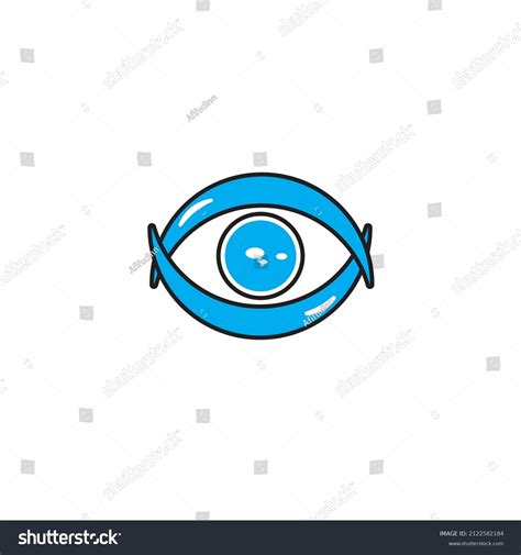 Blue Eye Logo Vector Style Stock Vector Royalty Free 2122582184