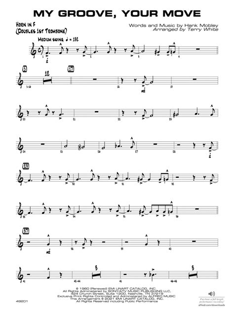 My Groove Your Move 1st F Horn Jazz Ensemble Digital Sheet Music