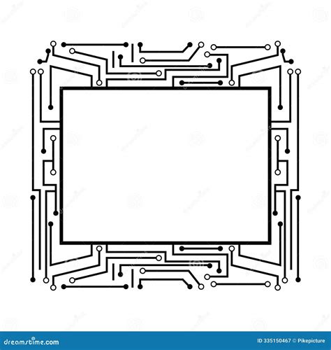 Microchip Frame Set Cartoon Vector Illustration 335140897