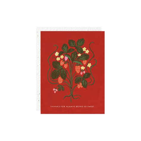 Sweet Strawberry Thank You Card By Seedlings Boston General Store