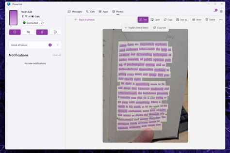 Phone Link Will Let You Copy Text From Android Photos News