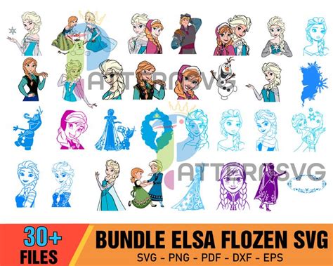 30 Bundle Elsa Frozen Svg Elsa Svg Anna Svg