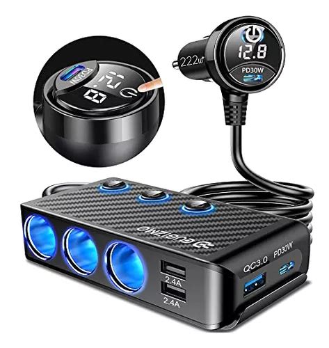 Adaptador Para Encendedor De Cigarrillos Para Coche Doble U Meses