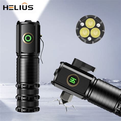 Helius W P LED Super Bright Portable Mini Rechargeable Tactical Work Light Flashlight