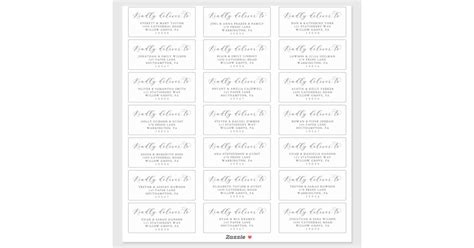 Elegant Script Wedding Guest Address Labels Zazzle