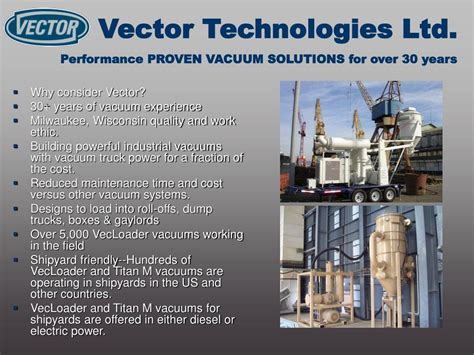 Ppt Vector Technologies Ltd Performance Proven Vacuum Solutions For