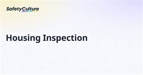 Housing Inspection Free Template