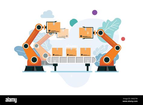 Automation Robot Arm Machine Smart Factory Industrial Vector