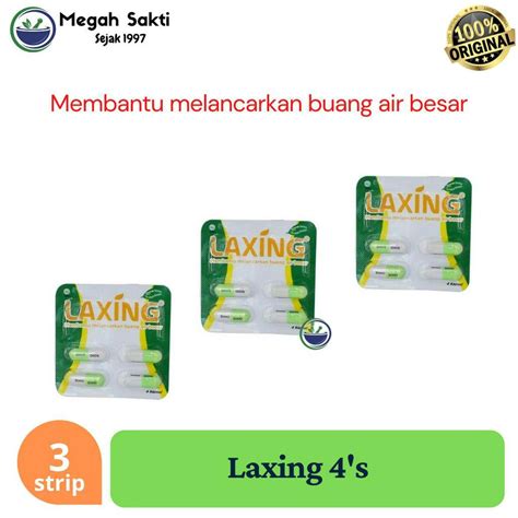 Jual Laxing 4 Kapsul Obat Pencahar Sembelit Konstipasi 3 Strip