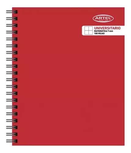 Cuaderno Universitario 7mm 100 Hojas Artel Tapa Dura X10 Un Cuotas