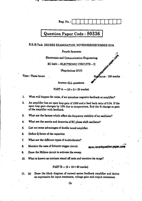 Electronic Circuits 2 Syllabus 2017 Regulation