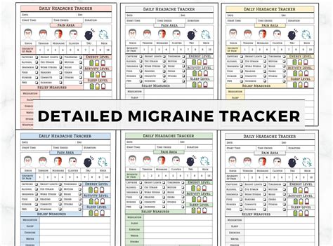 Migraine Tracker Printable Headache Tracker Chronic Headache Etsy