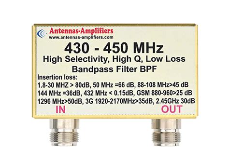70cm 430450mhz Ultimate Receiving Bandpass Filter