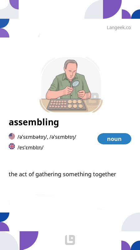 Definition And Meaning Of Assembling Picture Dictionary