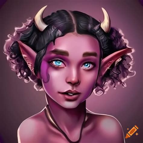 Digital Art Of A Stunning Tiefling Girl On Craiyon