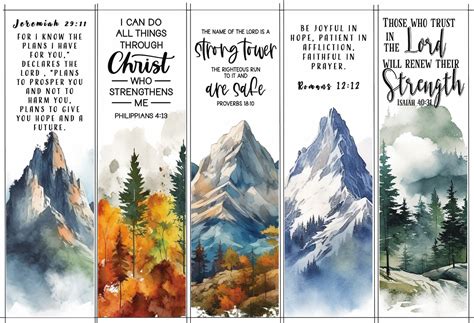 Christian Men Printable Bible Verses Bookmarks Set Of 5 Bookmarks