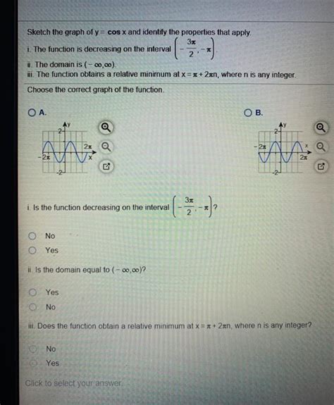 Solved Sketch The Graph Of Y Cos X And Identify The Chegg