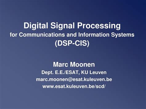 Ppt Digital Signal Processing For Communications And Information Systems Dsp Cis Powerpoint