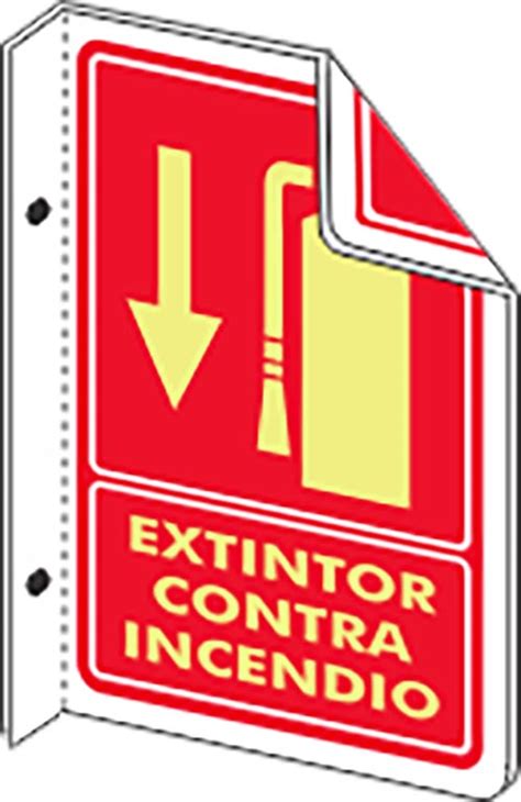 Extintor Texto Tipo Bandera Velta Contra Incendio Y Seguridad