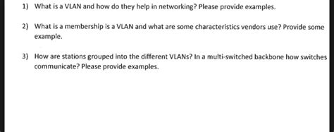 Solved What Is A VLAN And How Do They Help In Networking Chegg Com