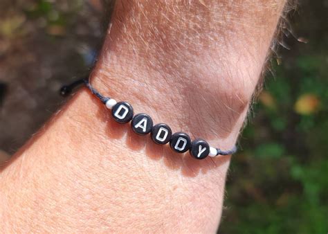 Daddy Sliding Knot Bracelet Fathers Day Mens Etsy