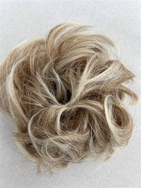 Messy Bun Hairpiece Grey Blonde Hair