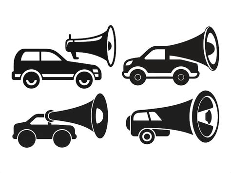 메가폰 아이콘 로고 터 스피커 설정 프리미엄 벡터