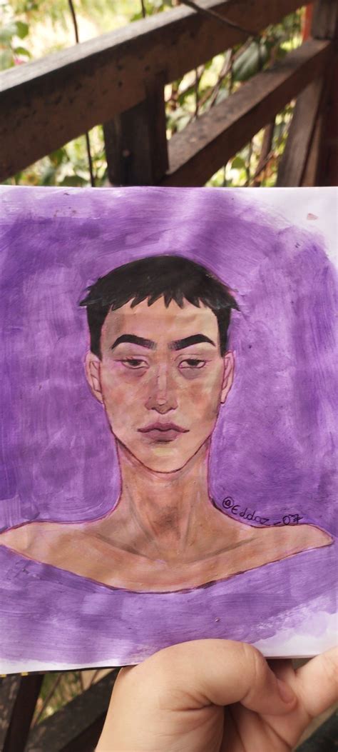 Male Face Drawing Painting Purple Aesthetic Aesthetic Art Face