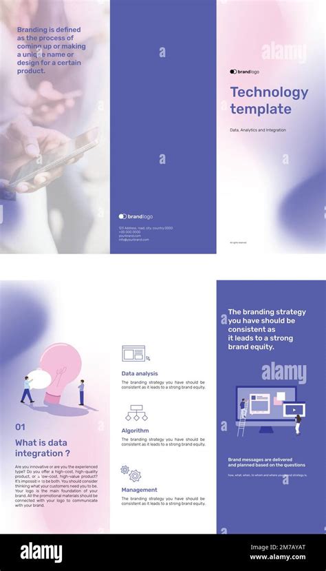editable technology brochure template vector set stock vector image