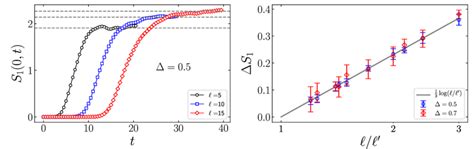 A Numerical Analysis Of The Half System Entanglement At Large Times T