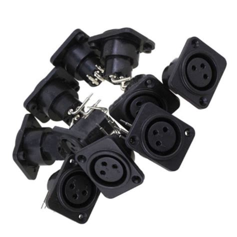 Per Piece Black Xlr 3pin Male Female Jack Panel Pcb Chassis Socket