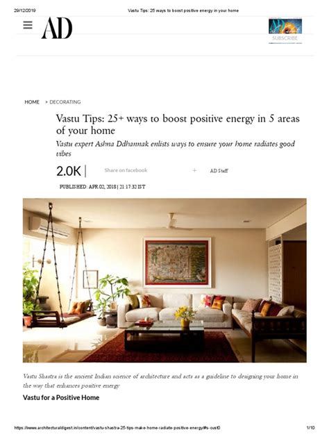 Vastu Tips 25 Ways To Boost Positive Energy In Your Home Pdf