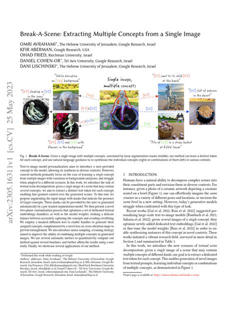 Break A Scene Extracting Multiple Concepts From A Single Image Pdf