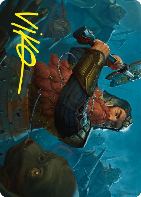 Gimli Counter Of Kills Art Card 1081 Gold Stamped Signature Art