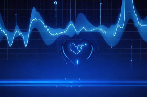 Premium Photo Glowing Wave Pattern In Blue Symbolizes Human Heart Vitality