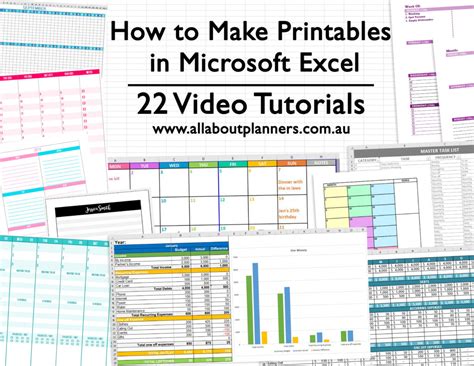 How To Make Printables In Microsoft Excel Step By Step Tutorials All About Planners
