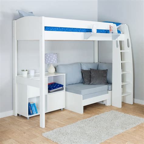 Stompa Uno High Sleeper With Corner Sofa And Cube Unit Pine Dunelm