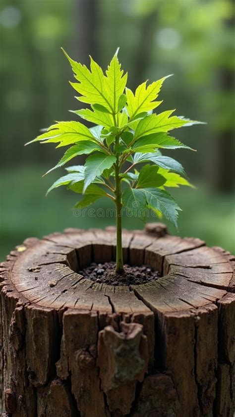 Nueva Vida Que Emerge De La Vieja Descomposición Hojas De Arce Verde