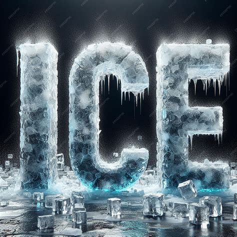 Premium Photo Realistic Ice Effects In The Words Ice Ice Text Effect