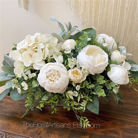 Farmhouse Style Floral Arrangement Whitecream Floral Arrangement